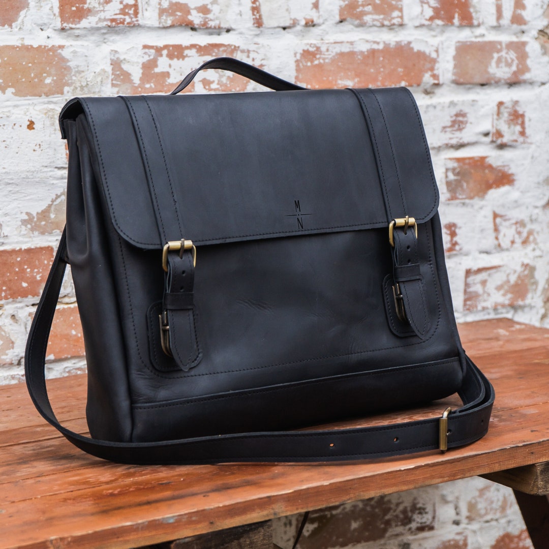 Personalized Briefcase for Man, Leather Messenger Bag With Custom ...