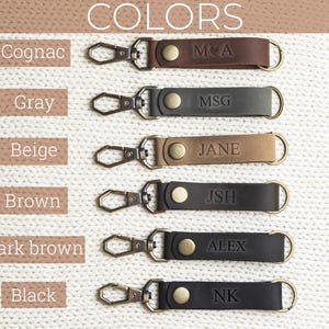 Personalized Leather Keychain for Men, Customized Key Fob, 3rd ...