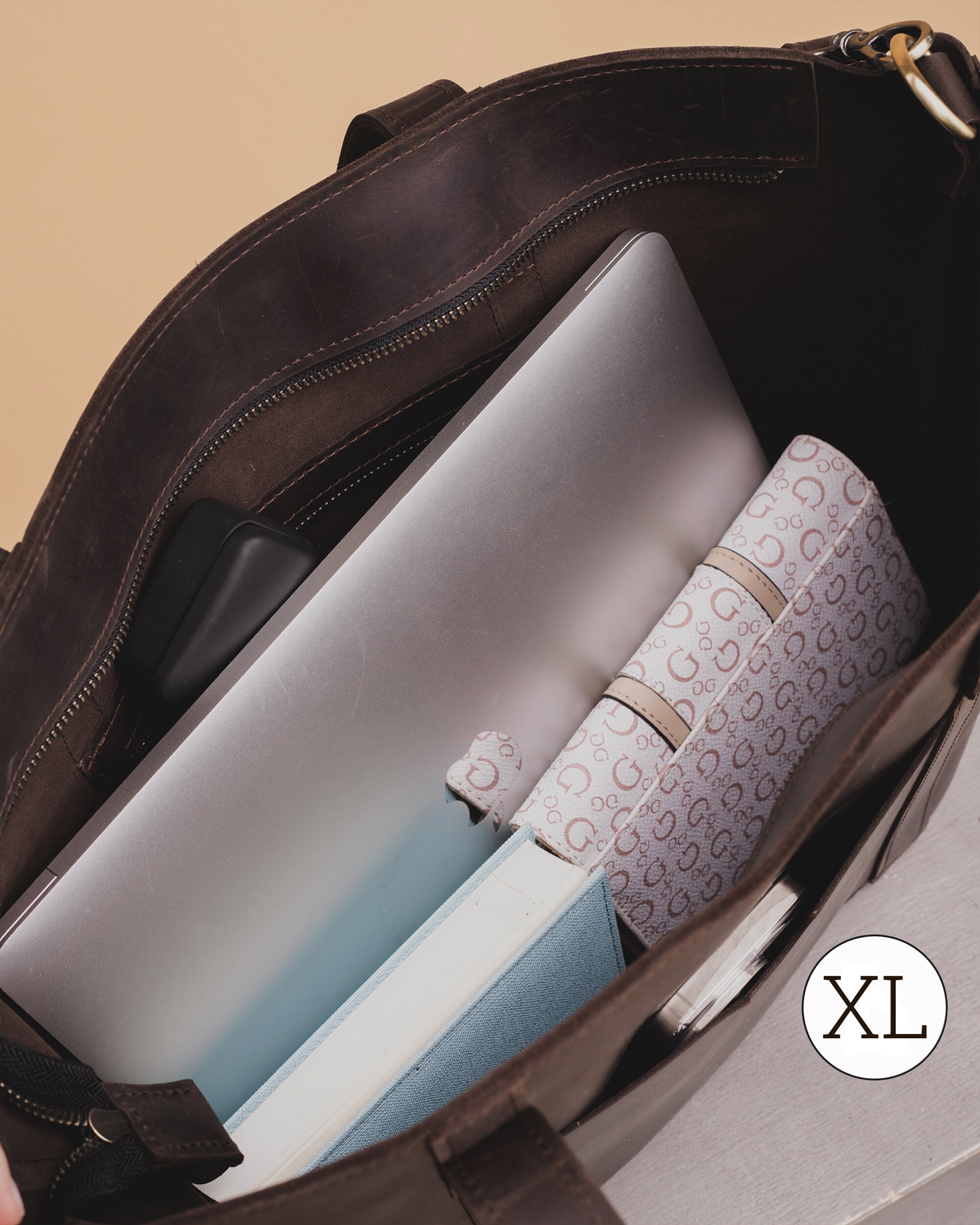 Full Grain Leather Work Bag Women's Laptop Tote Bag Gift - Etsy