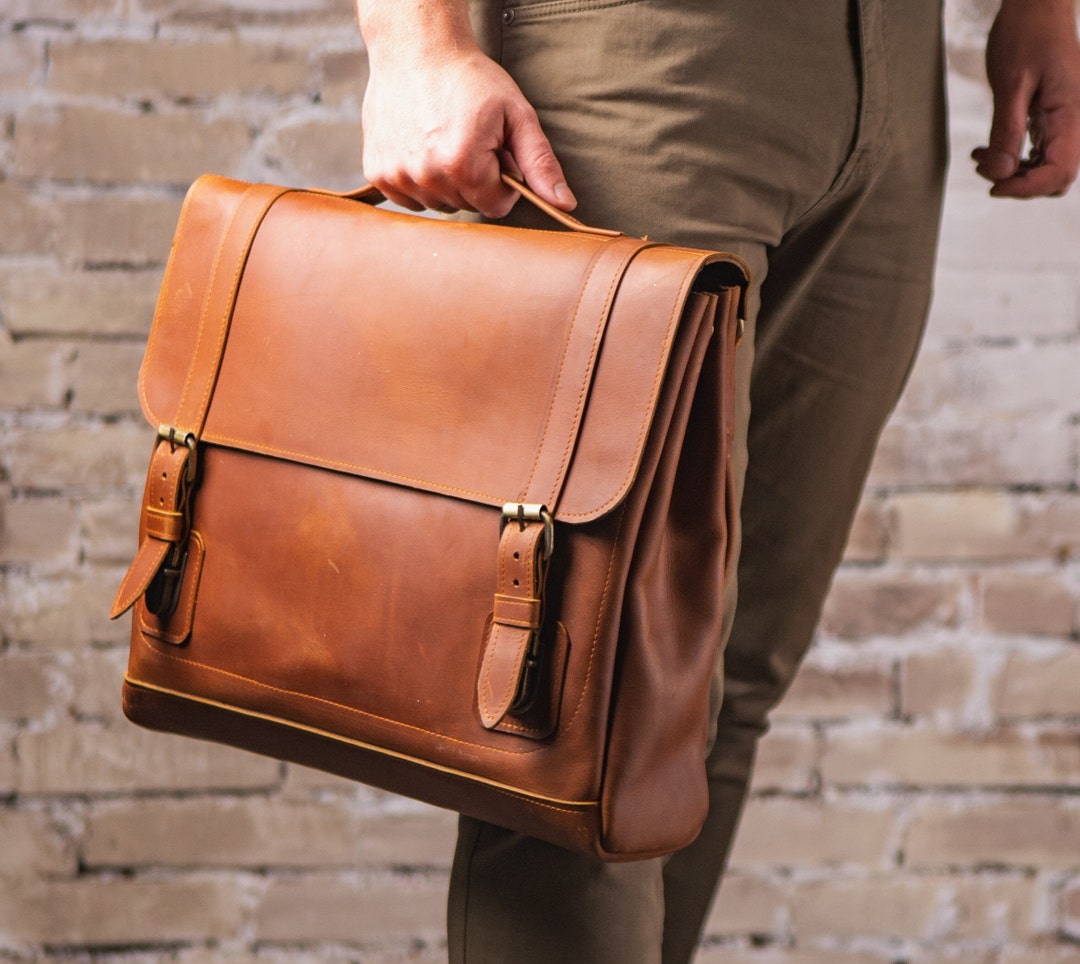 Leather Messanger Bag, Leather Satchel Businessman Work Bag, Doctor ...