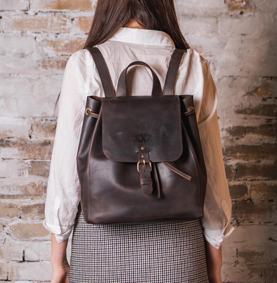 Handcrafted Full Grain Leather Backpack Purse, Vintage Bag, Travel Bag ...