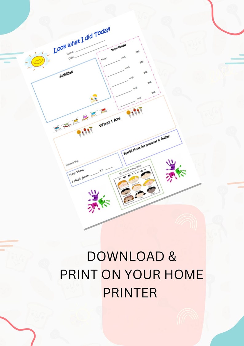 Daycare/dayhome Daily Report Card Printable - Etsy