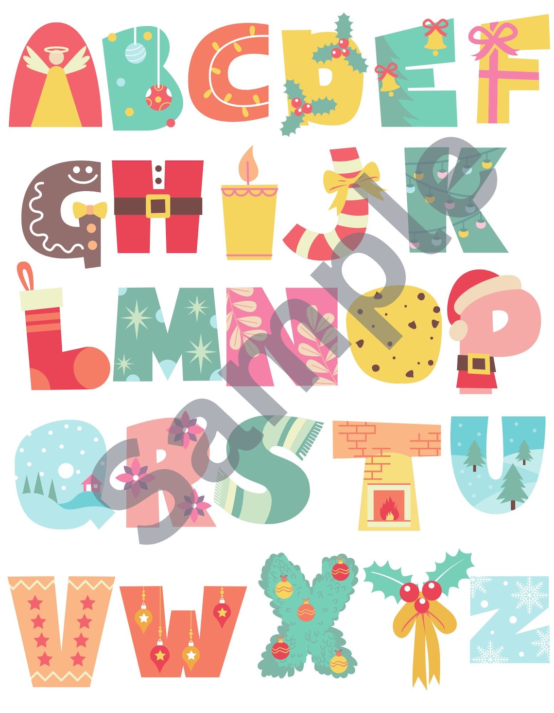 Christmas Alphabet - Etsy