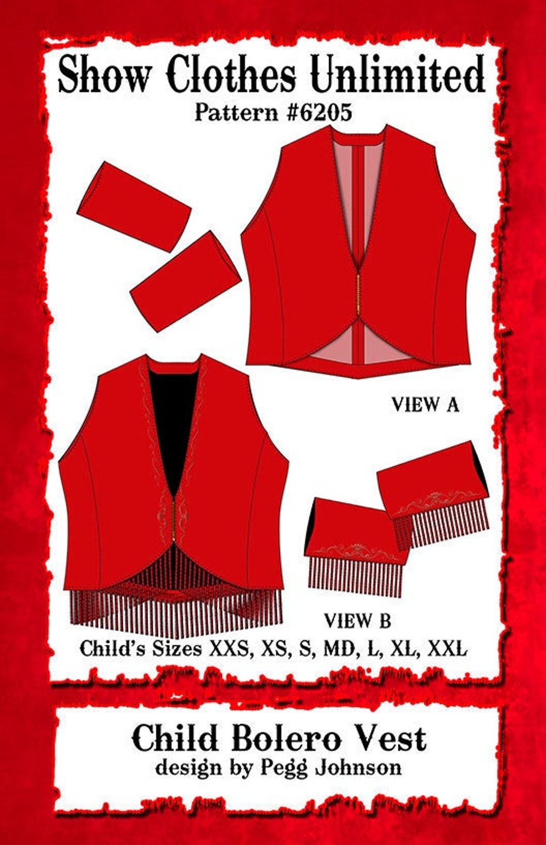 Child's Fringe Bolero Vest Sewing Pattern (PDF Pattern) - Etsy
