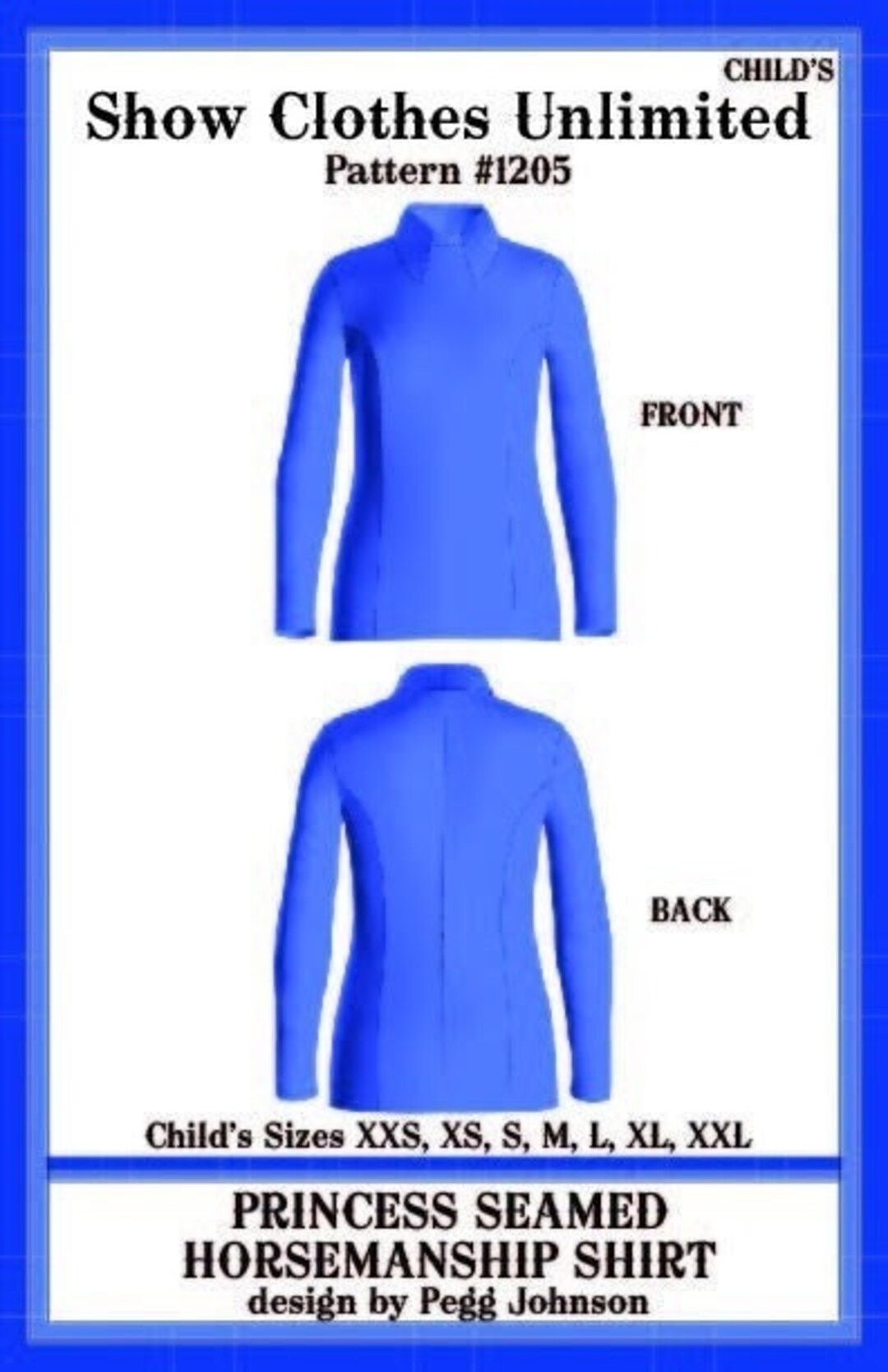 1205 PDF- Child - Western Back Zip - Western Horsemanship Shirt by Show ...