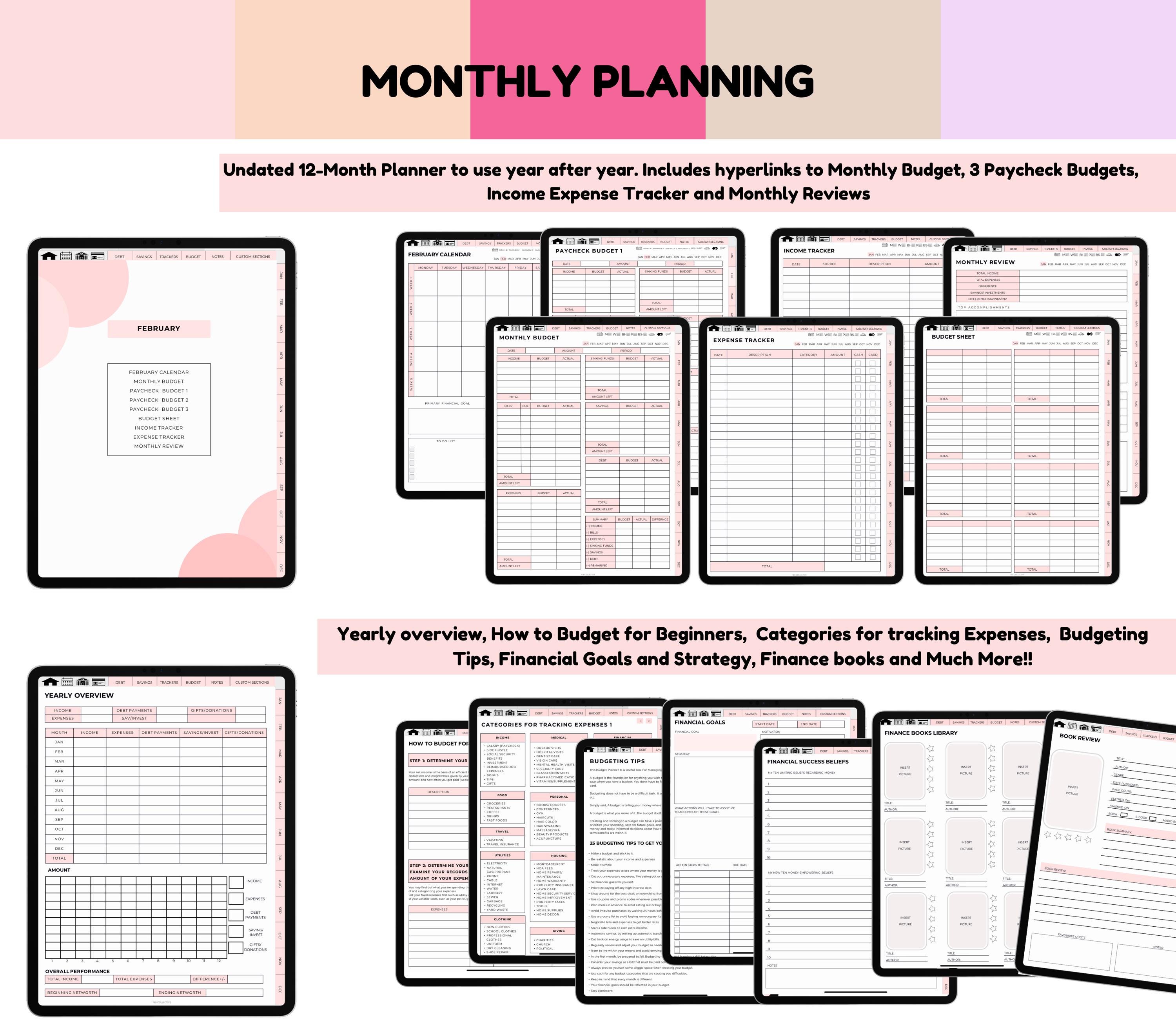 Digital Budget Planner, Paycheck Budget, Portrait Finance Planner ...