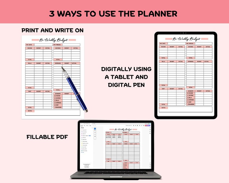 Bi-weekly Paycheck Budget Printable, Bi Weekly Budget Planner 2025/2026 ...