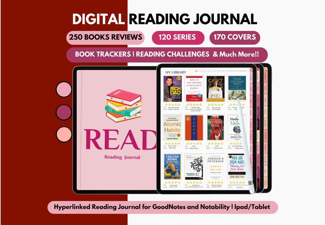 Digital Reading Journal, Goodnotes Reading Tracker, Reading Planner for ...