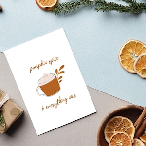 Printable Fall Card. Pumpkin Spice Card. Digital Download Card. Instant ...