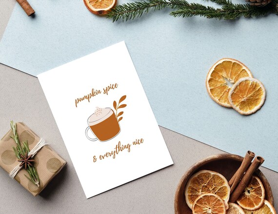 Printable Fall Card. Pumpkin Spice Card. Digital Download - Etsy