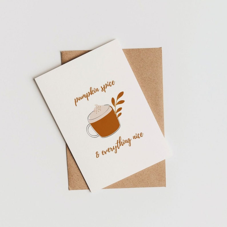 Printable Fall Card. Pumpkin Spice Card. Digital Download Card. Instant ...