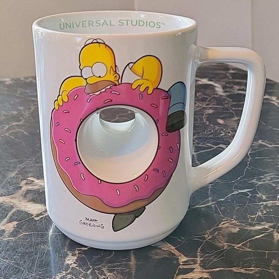 Universal Studios Exclusive the Simpsons White Ceramic Homer - Etsy