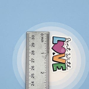 Sent With Love Sticker Cute Colorful Lettering Packaging Stickers for ...