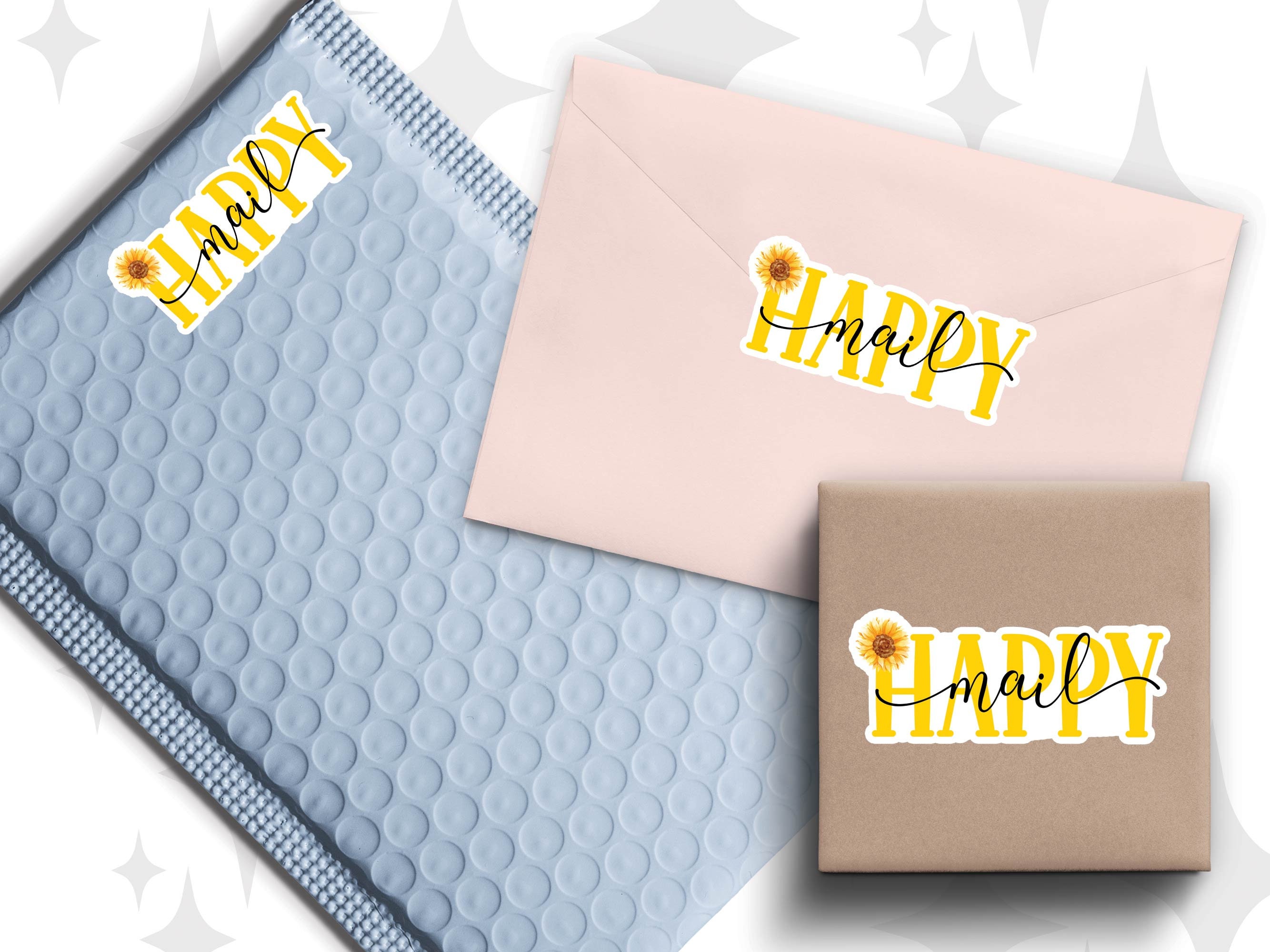 Shipping Stickers for Your Packaging : Happy Mail Sticker - Etsy