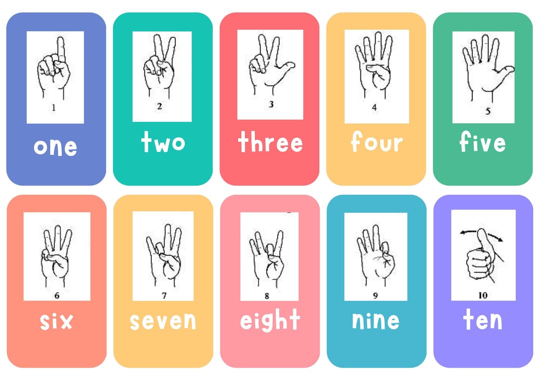 Digital Download, #1-10 Sign Language - Etsy