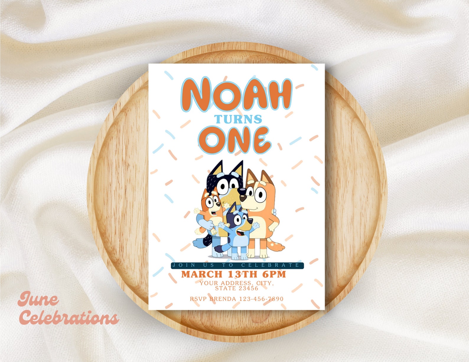 Bluey Sprinkles Birthday Invitation | Bluey | Birthday Party ...