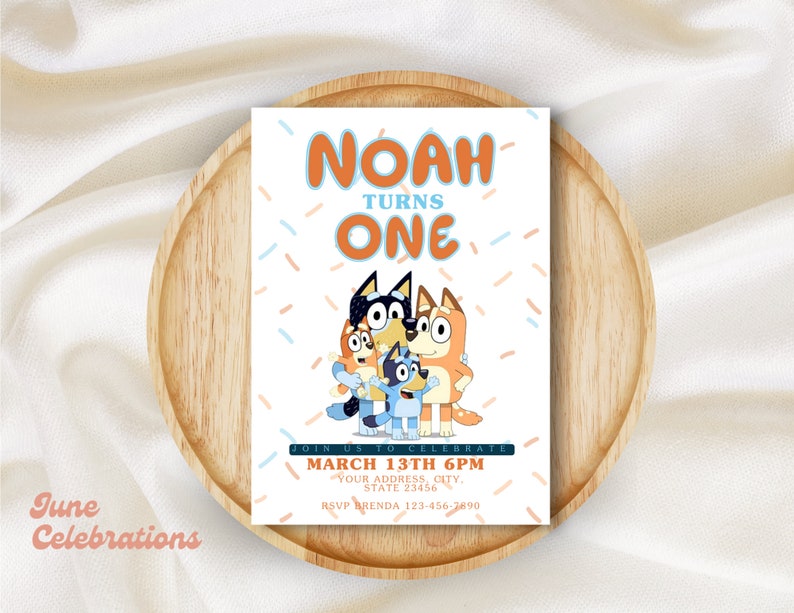 Bluey Sprinkles Birthday Invitation | Bluey | Birthday Party ...