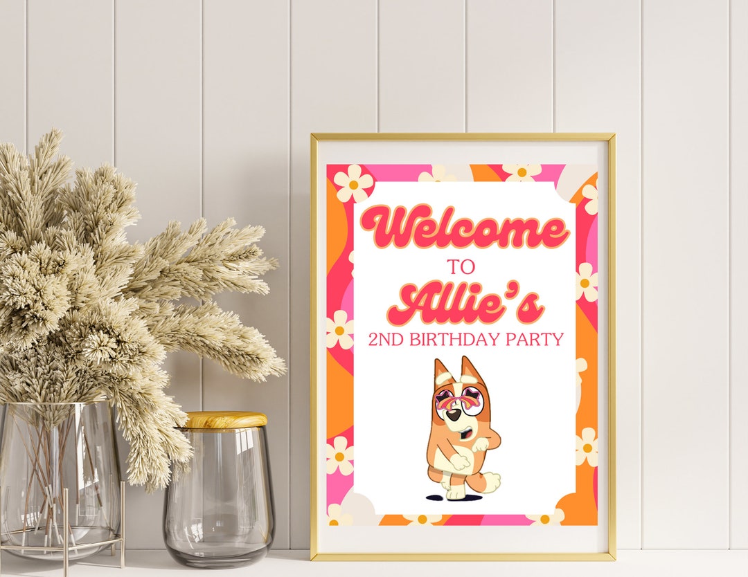 Groovy Bingo Welcome Sign | Bluey Party | Flower Girl Party | Kids ...