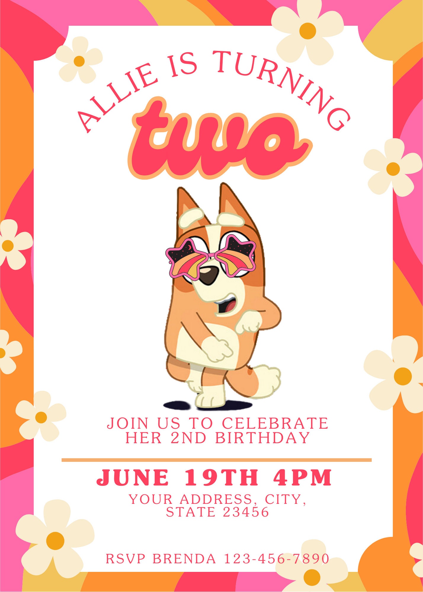 Groovy Bingo Birthday Invitation | Bluey and Bingo Party | Groovy and ...