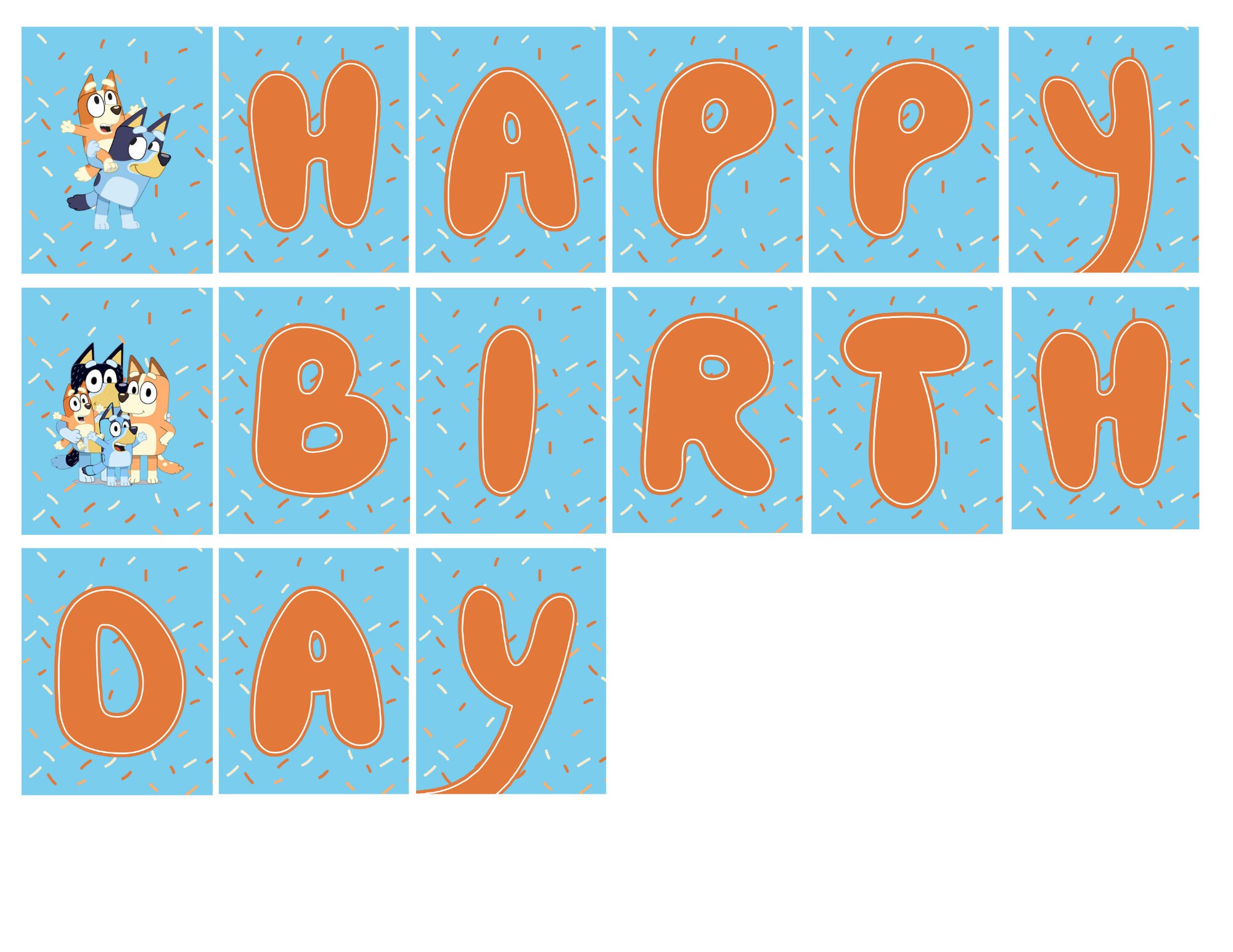 Bluey and Bingo Sprinkle Birthday Banner | Party Supplies | Birthday ...