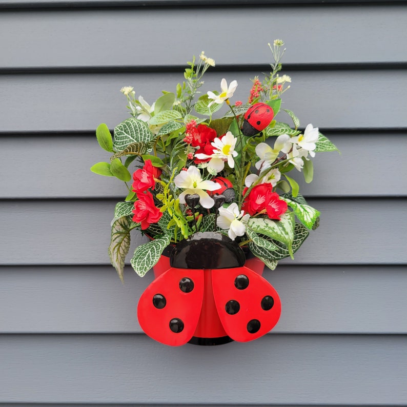 Ladybug Summer Floral, Sweet Summertime Kitchen Centerpiece, Entry Way ...