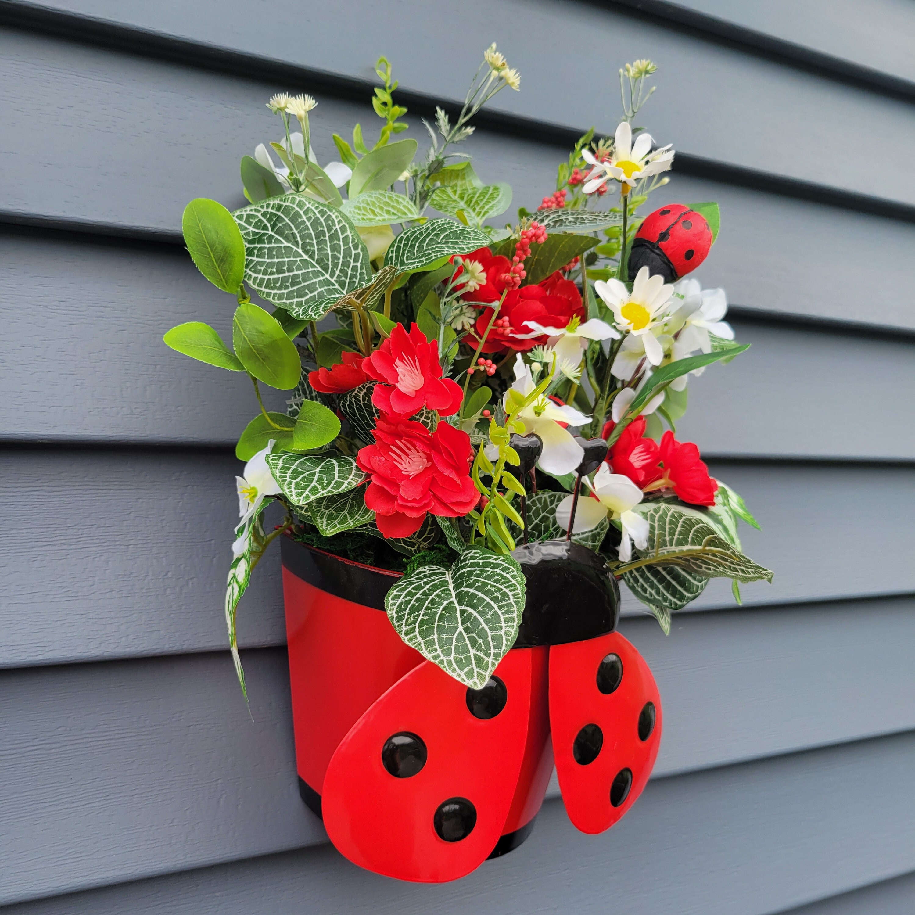 Ladybug Summer Floral, Sweet Summertime Kitchen Centerpiece, Entry Way ...