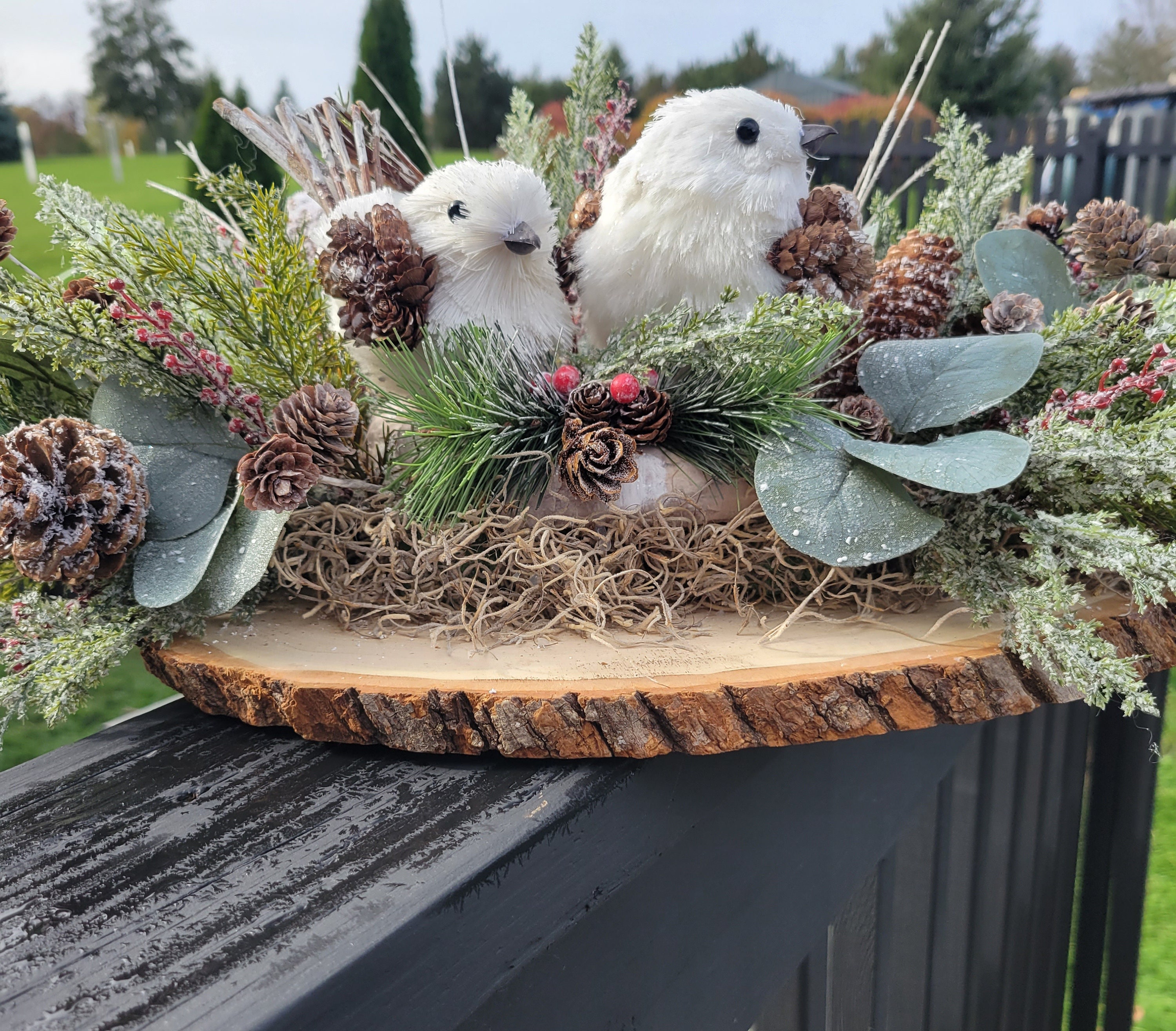 Winter Centerpiece.woodland Centerpiece, Rustic Centerpiece, Christmas ...