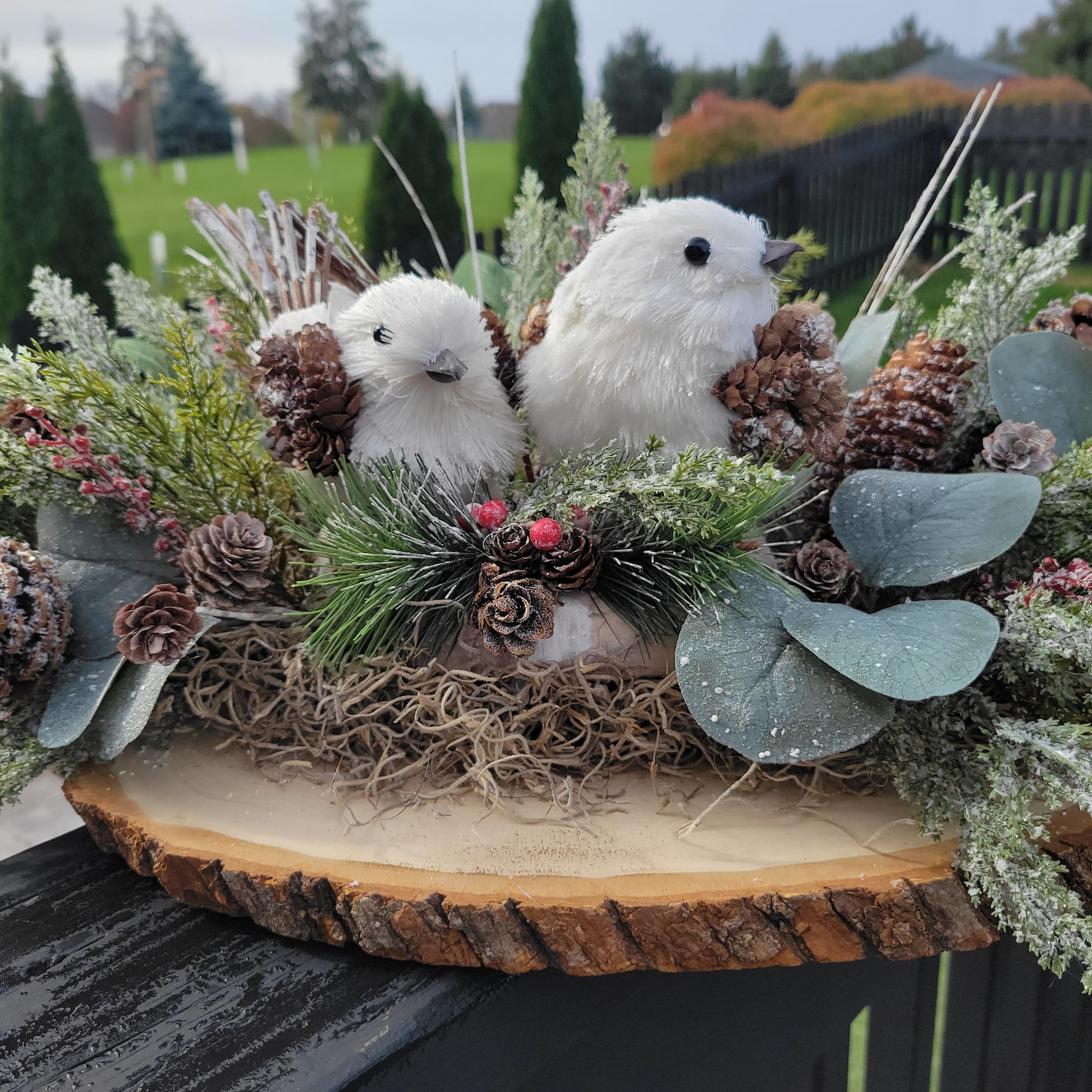 Winter Centerpiece.woodland Centerpiece, Rustic Centerpiece, Christmas ...