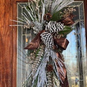 Winter Woodland Pinecone Swag, Rustic Glam Swag, Rust and Gold Woodland ...