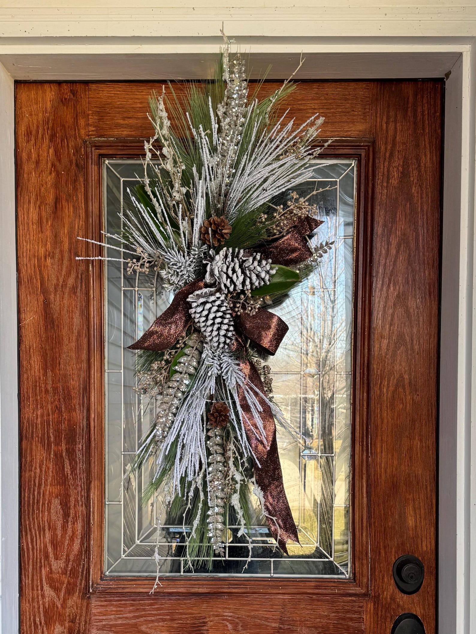 Winter Woodland Pinecone Swag, Rustic Glam Swag, Rust and Gold Woodland ...