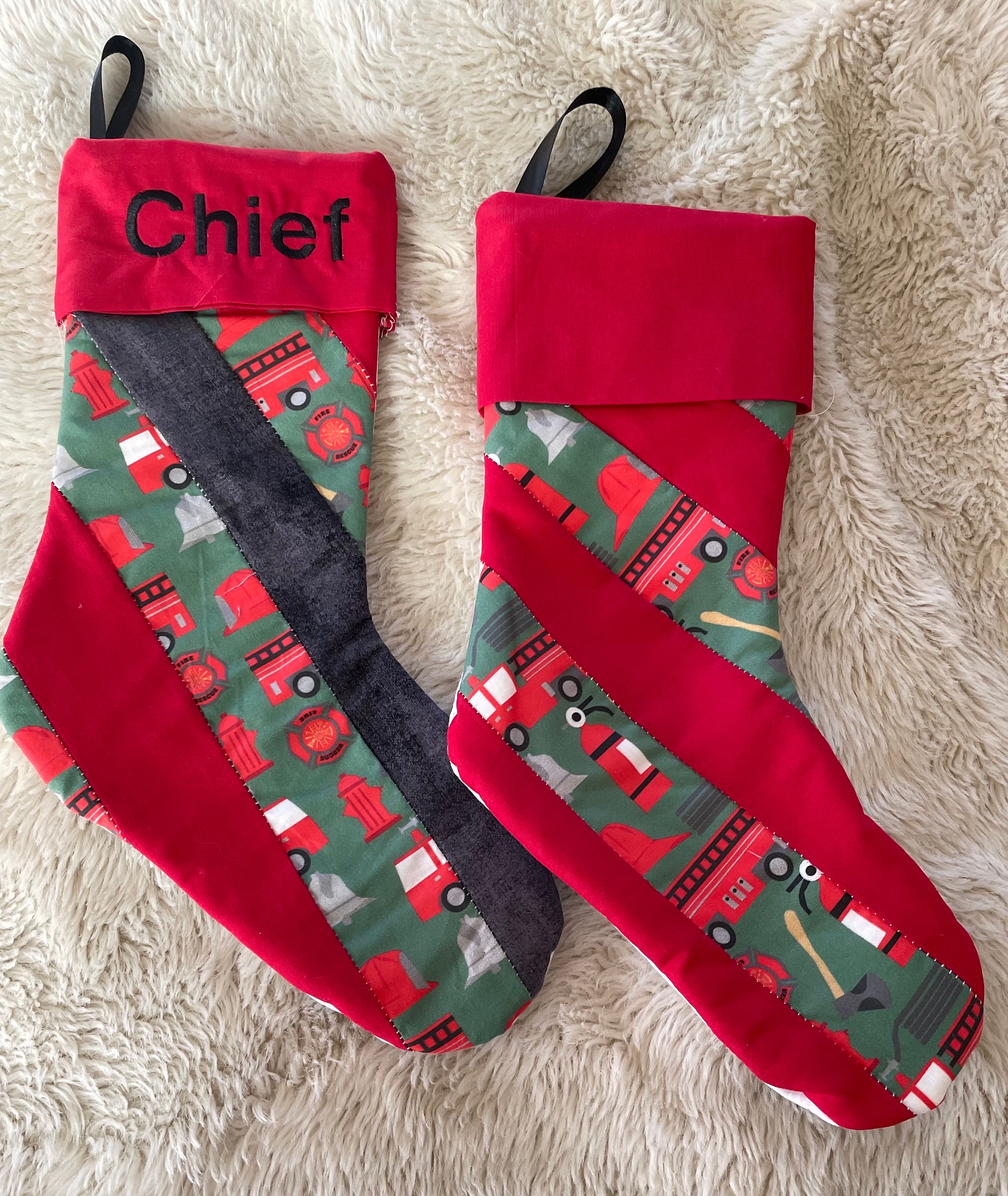 Fireman Stocking, Firefighting, Christmas Stocking, X-mas, Fireman ...