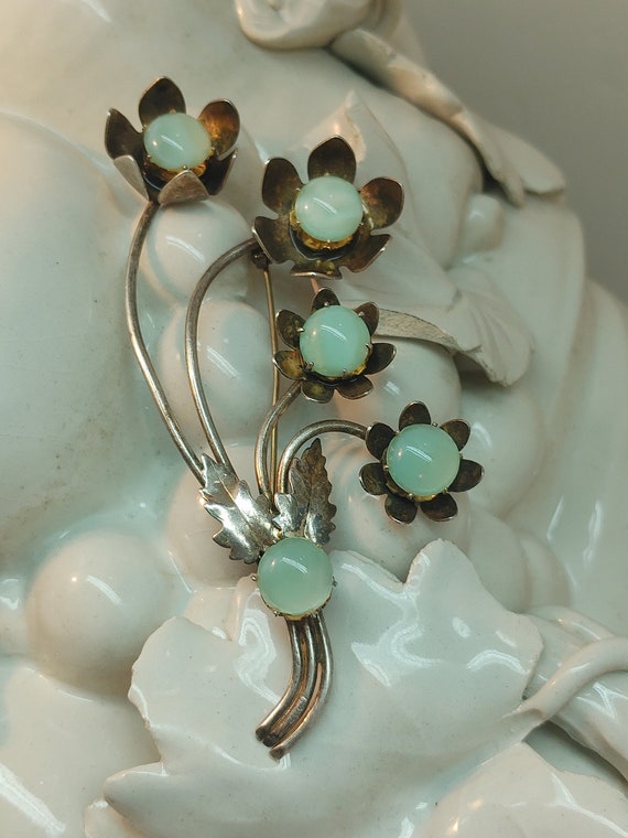 Vintage brooch pin sterling - Gem