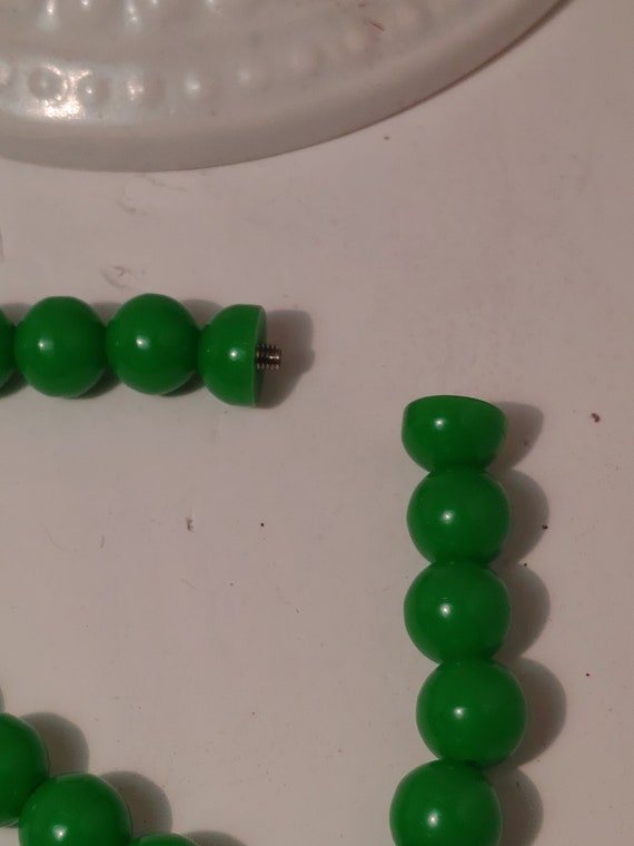 Chunky Mod Mid Century Heavy Beaded Necklace - Gem