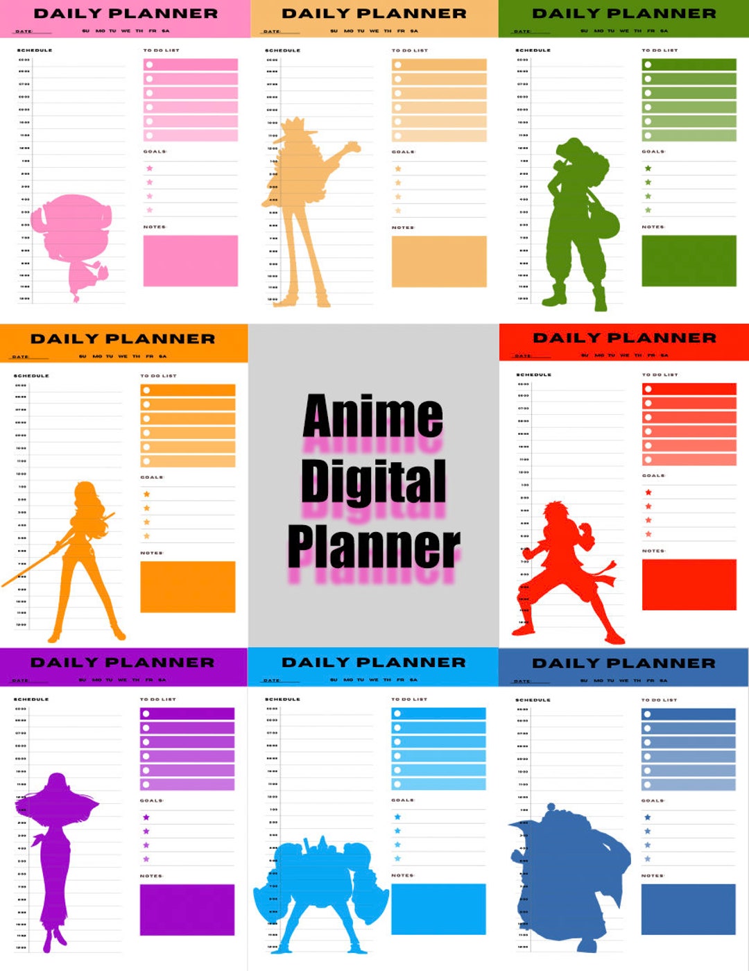 Daily Anime Planner | OP | Digital | Printable - Etsy