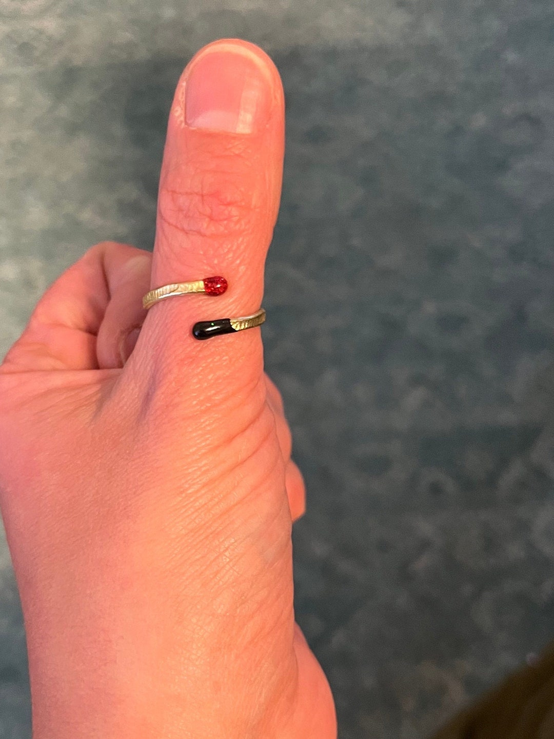Matchstick Ring, Enamel Painted Aluminum, Adjustable Thumb Ring - Etsy