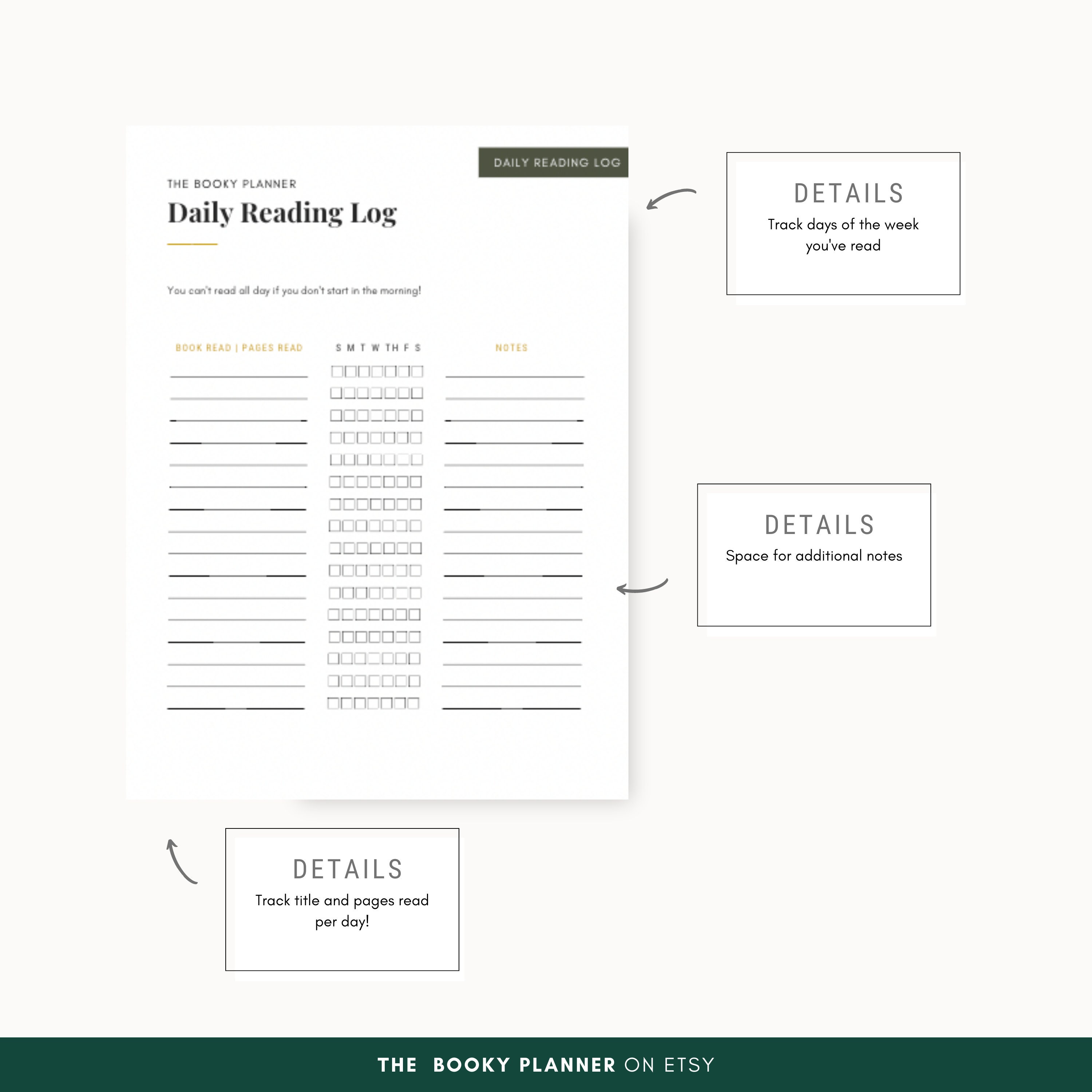 PRINTABLE Reading Journal, FREE Digital Reading Journal Inside, Simple ...