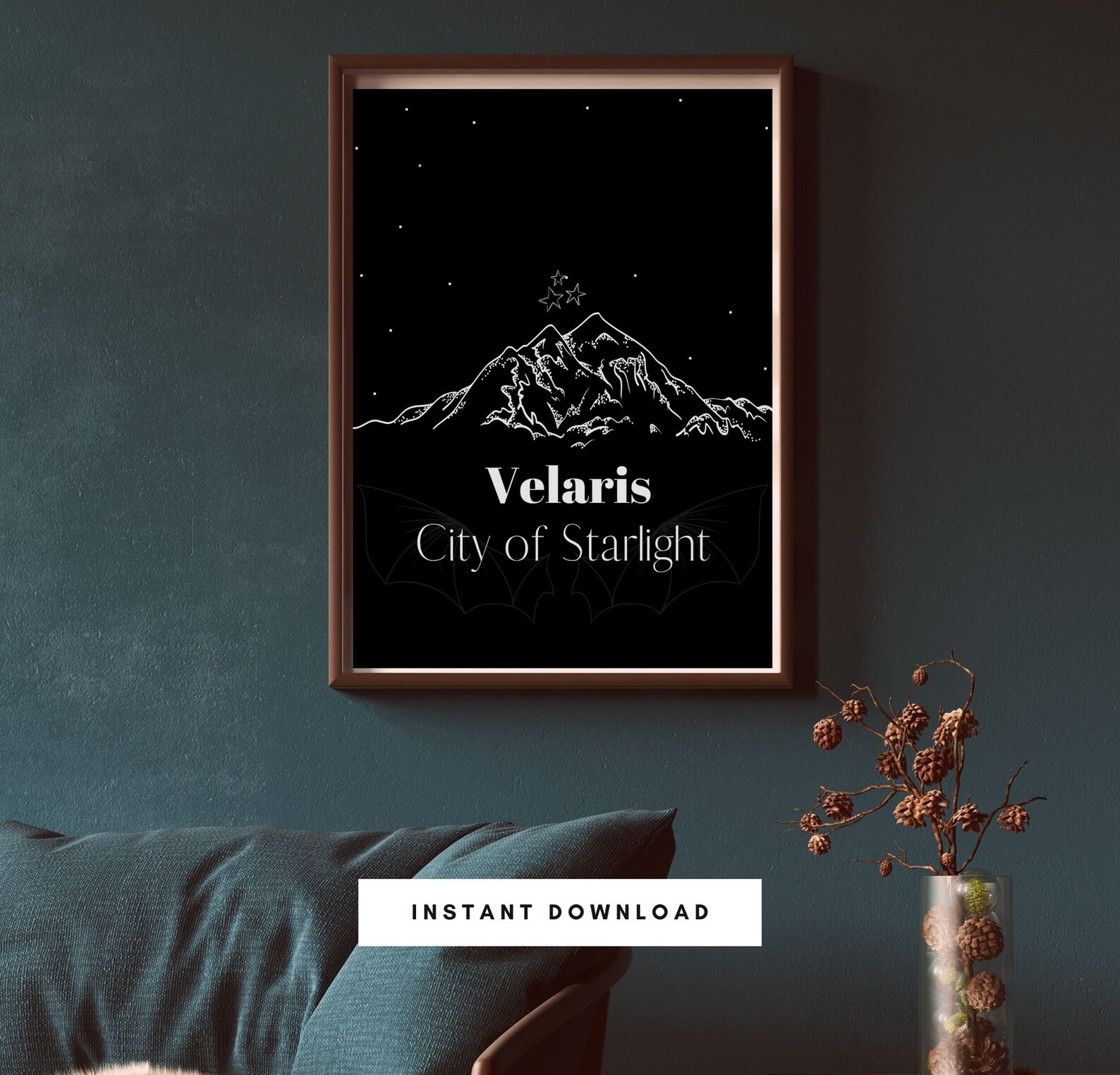 City of Stalight, Velaris Print | ACOTAR Printable Art, Digital ...