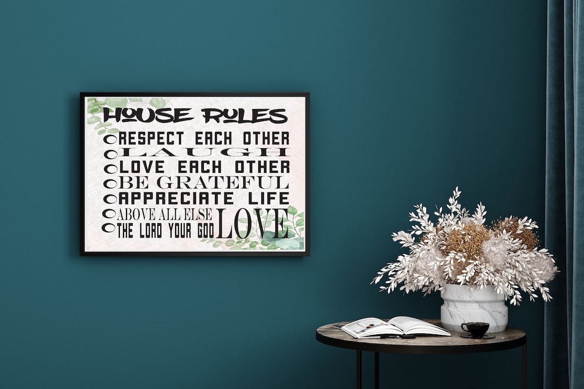 Family House Rules Poster, Family House Signs, Printable Arts for ...