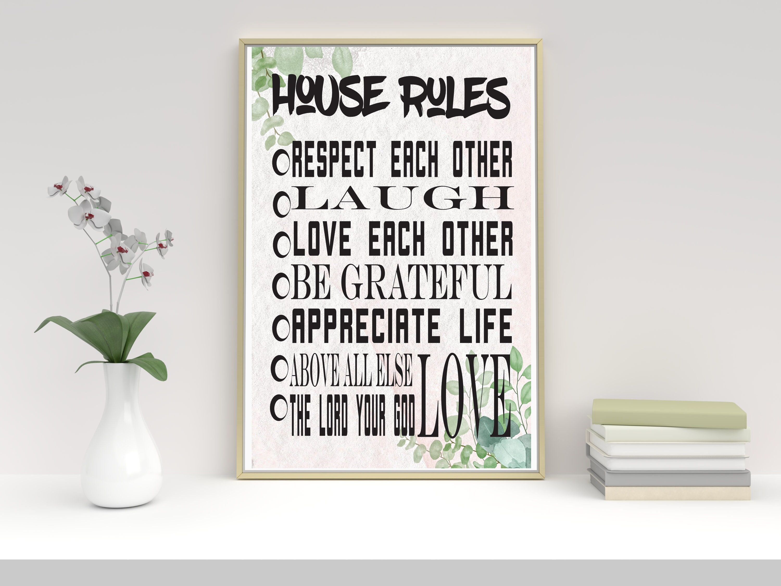 Family House Rules Poster, Family House Signs, Printable Arts for ...