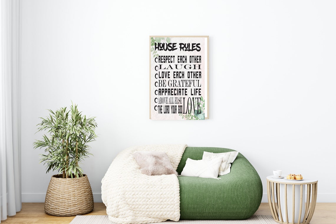 Family House Rules Poster, Family House Signs, Printable Arts for ...