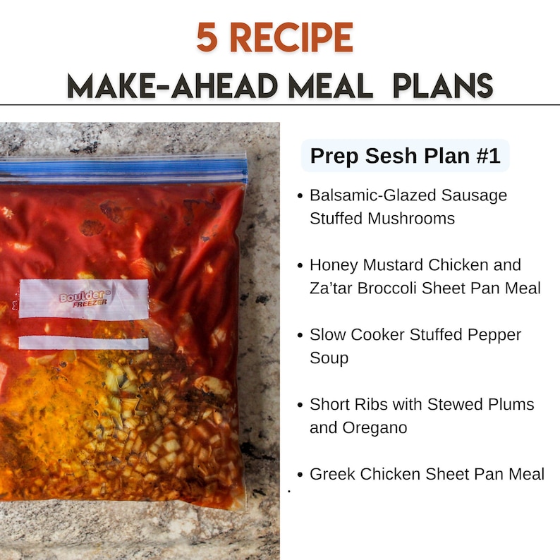 FIVE Recipe Make Ahead Meal Plan | Meal Prep | Freezer Meals | Easy ...