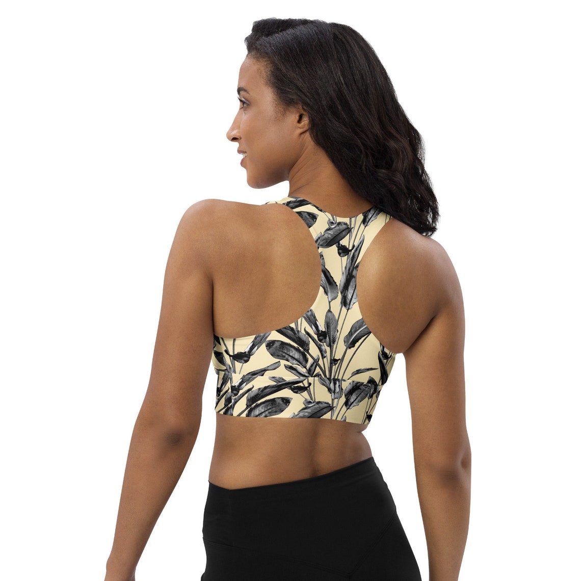 Marzipan Strelitzia Longline Sports Bra - Etsy