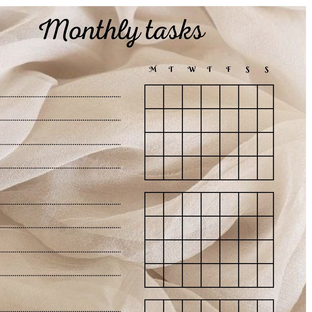 Monthly Task Planner for That Girl - Etsy