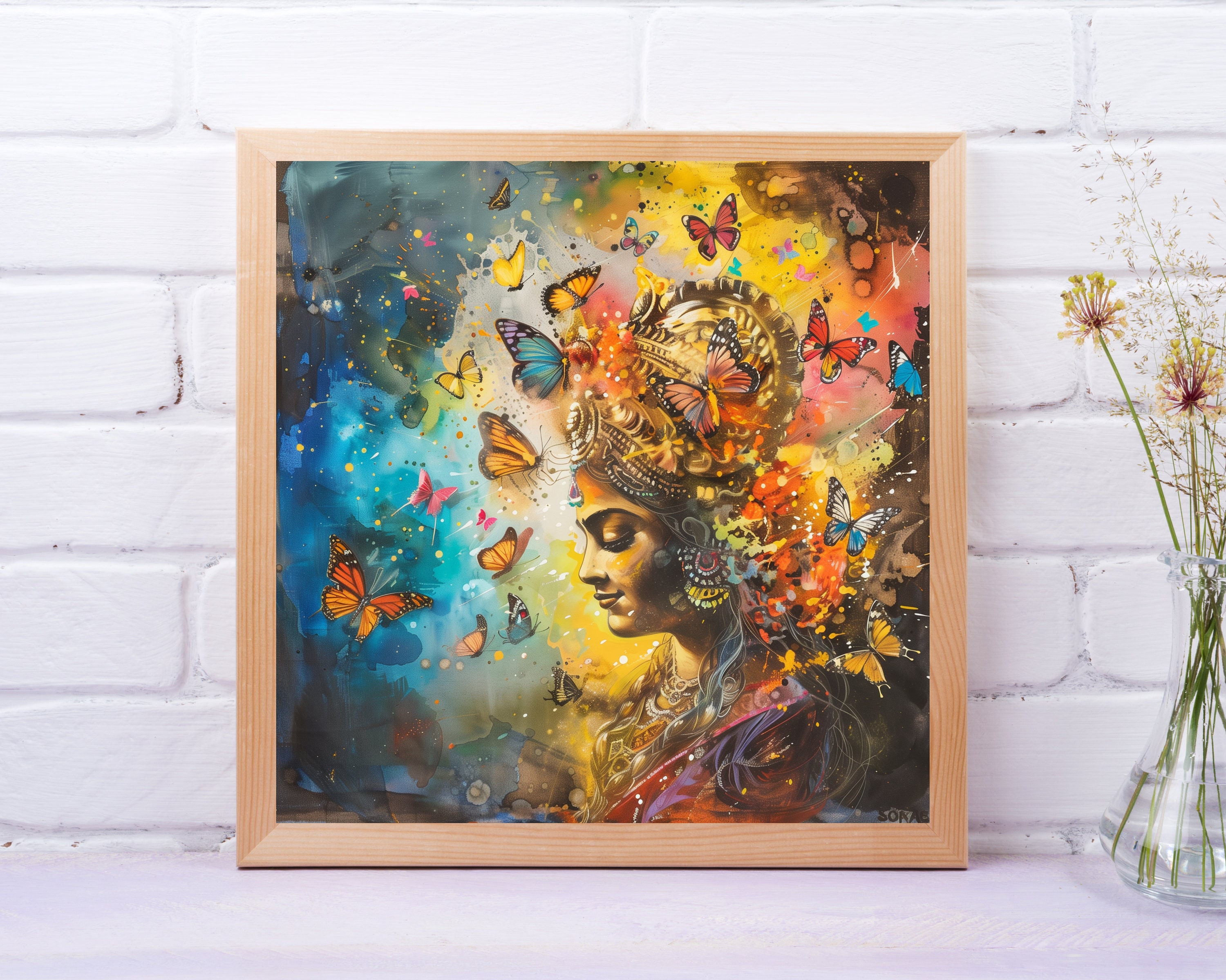 Hindu Goddess Lakshmi Poster Digital Print Lakshmi Poster Goddess ...