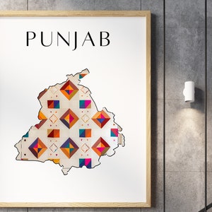 Vintage Punjab Map Print Punjab Map Sikh Gift Idea Indian Gift Punjab ...