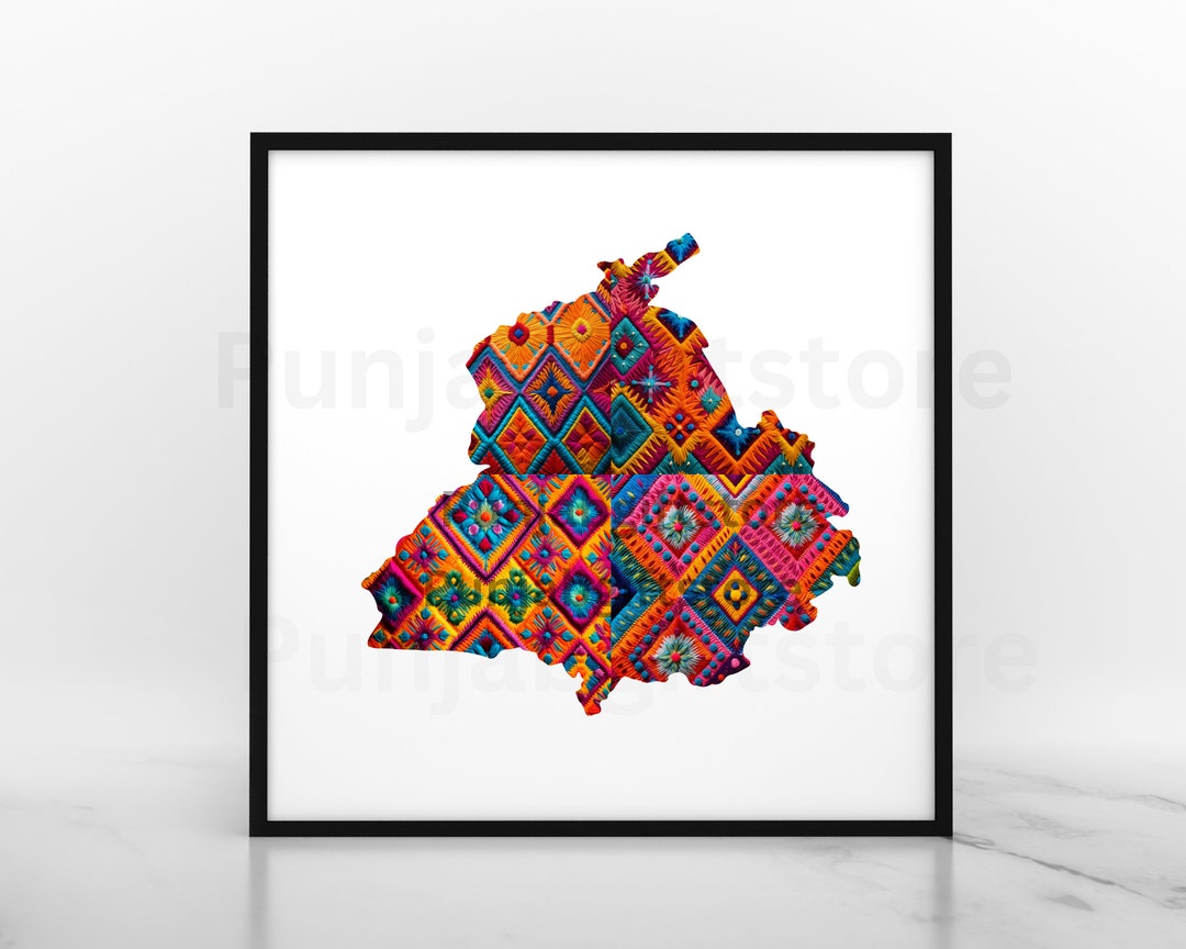 Punjab Map Print, Punjabi Wall Art, Punjabi Room Decor, Sikh Art, Sikh ...