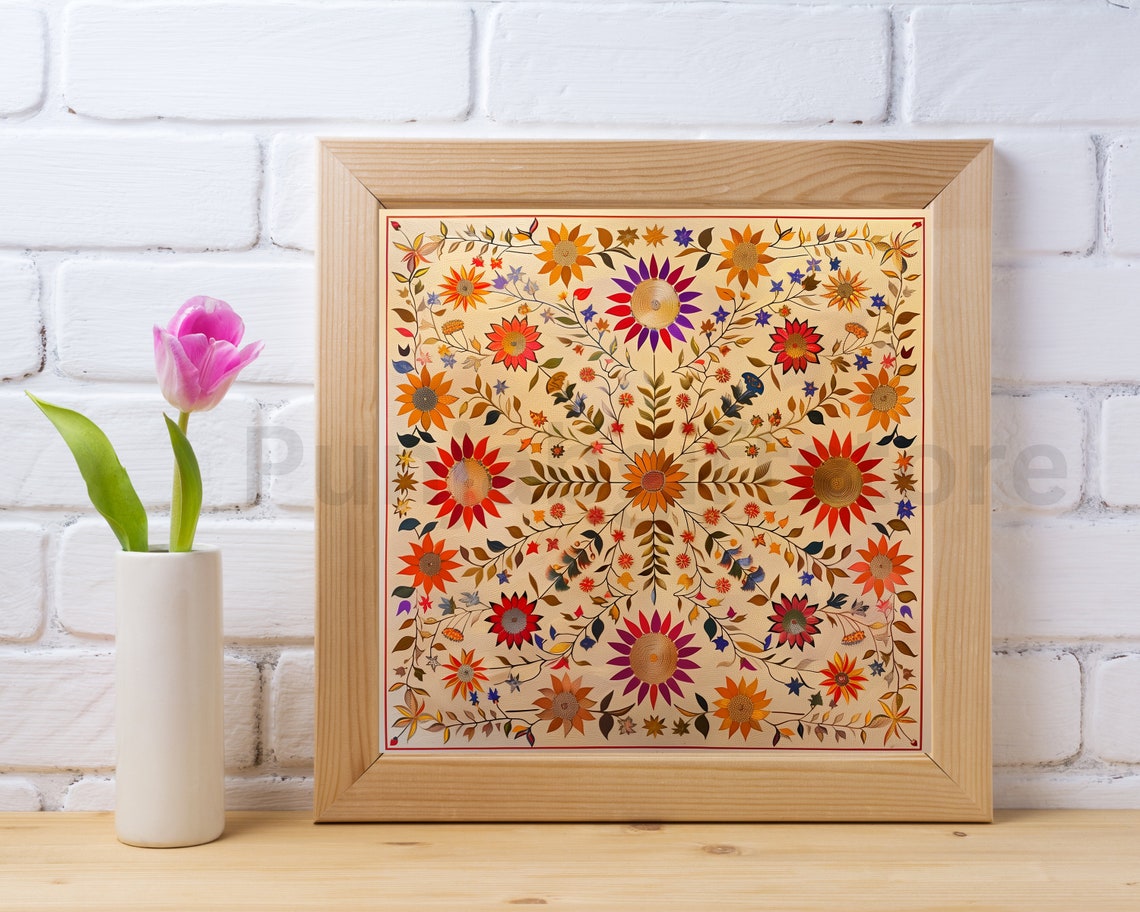 Phulkari Wall Art Fulkari Poster Punjabi Phulkari Print Home Vintage ...