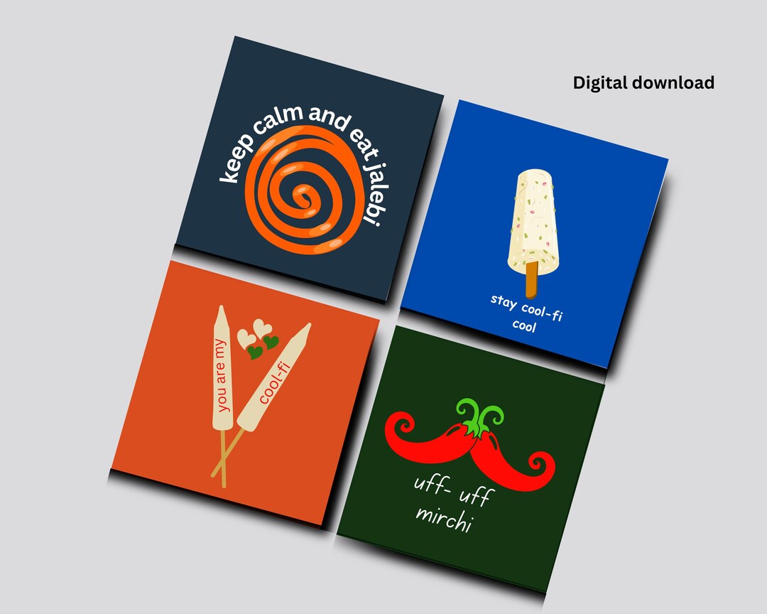 Funny Indian Desi Food Coaster Designs, Digital Download, Indian Food ...