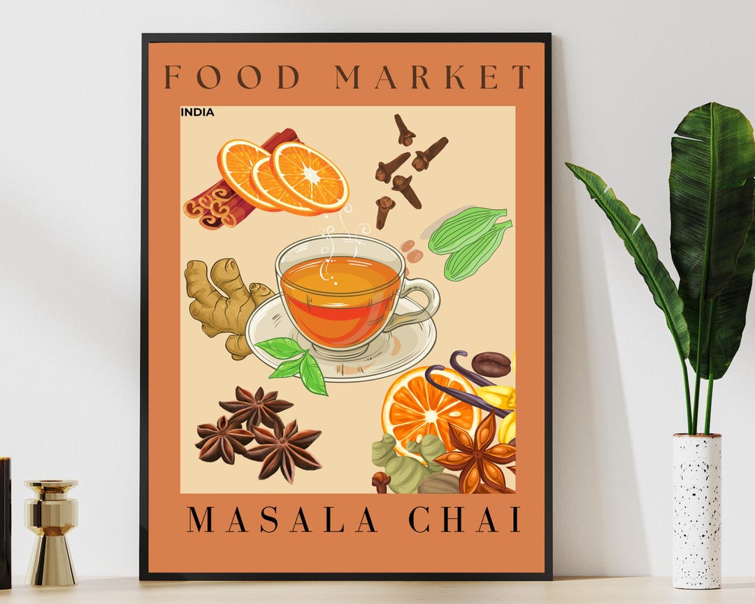 Masala Chai Desi Poster | Desi Art | Indian Tea Wall Art | Tea Poster ...