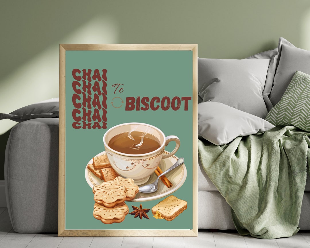 Chai Te Biscoot Poster Biscoot Desi Art Chai Desi Art Chai Desi Wall ...